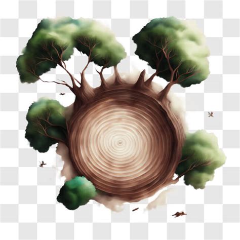 Download Circle Of Trees In A Naturalistic Style PNG Online Creative Fabrica