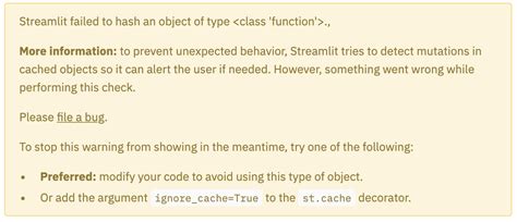 Can T Cache Object Using Streamlit Streamlit