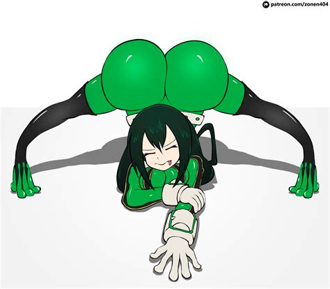 Zonen404 Asui Tsuyu Animated Animated  Highres 1girl Ass Ass Shake Black Hair