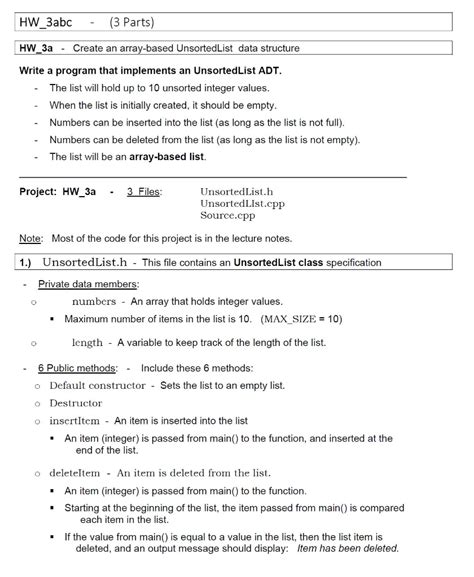 solved hw 3abc 3 parts hw 3a create an array based