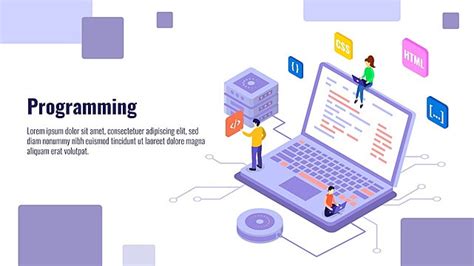 Programming Isometric Web Banner Vector Template Template Download On