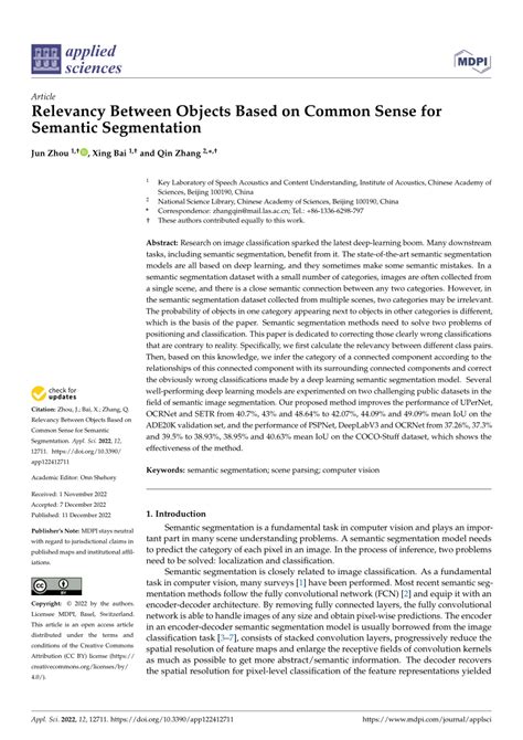 Pdf Relevancy Between Objects Based On Common Sense For Semantic Segmentation
