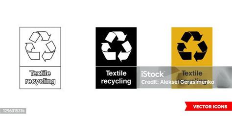 섬유 재활용 폐기물 재활용 기호 아이콘 3 가지 색상 흑백 윤곽선 격리된 벡터 기호 기호 0명에 대한 스톡 벡터 아트 및 기타 이미지 Istock