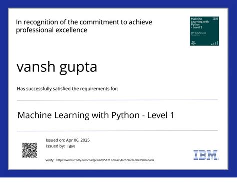 Machinelearning Python Ibm Datascience Certification Ai Vansh Gupta