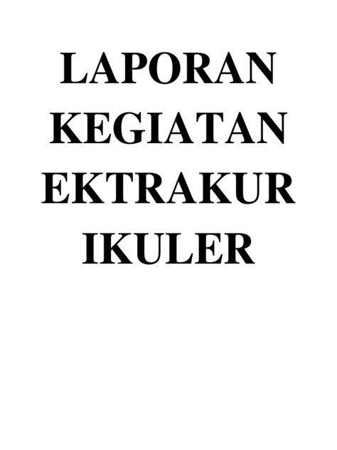 Covr Lengkap Laporan Kegiatan Ekstra Pdf