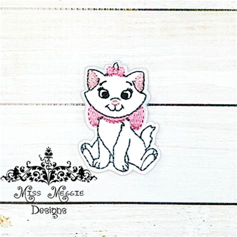 Pretty Fancy Kitty Cat Feltie Ith Embroidery Design File Miss Meggie