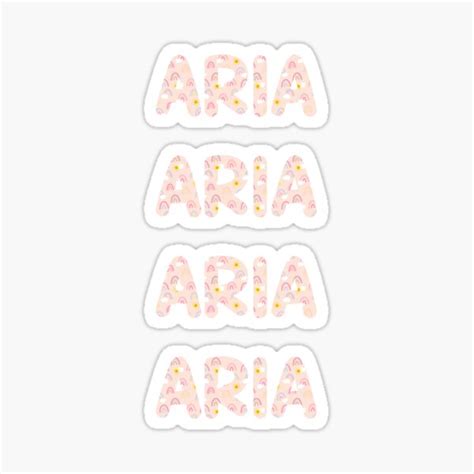 Aria Name Sticker For Sale By Isko Karan Redbubble