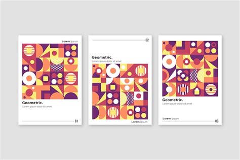 추상적 인 기하학적 비즈니스 커버 컬렉션 무료 벡터