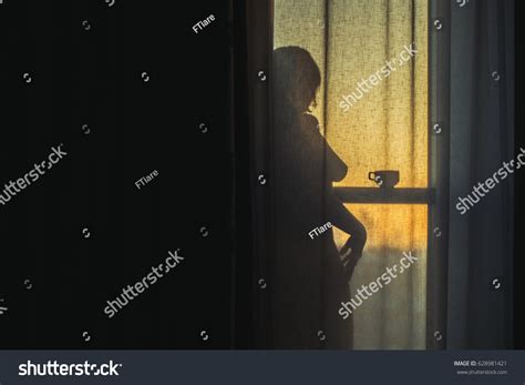 Naked Girl Standing By Window Behind Stock Photo Shutterstock