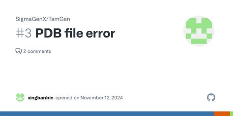 Pdb File Error · Issue 3 · Sigmagenxtamgen · Github