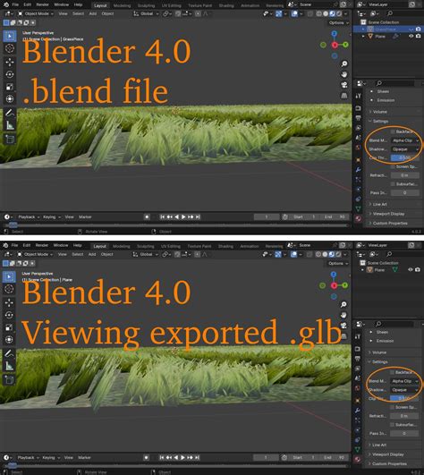 Bug Blender 43 Ignores Render Method Dithered When Exporting To Gltf Materials And