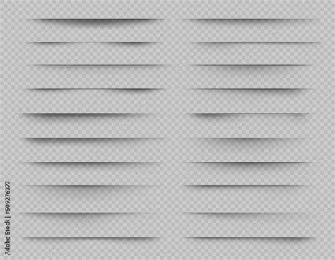 Realistic Overlay Transparent Shadow Effects Frames Or Paper Line Shadow Vector Website Page
