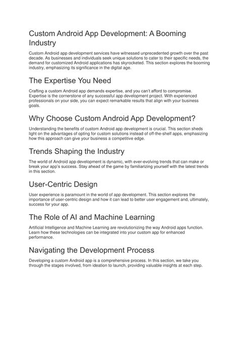 ppt mastering custom android app development a comprehensive guide