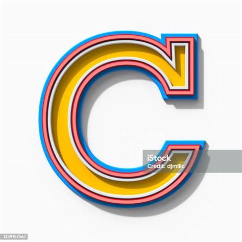 슬래브 세리프 다채로운 윤곽 글꼴 그림자 편지 C 3d 3차원 형태에 대한 스톡 사진 및 기타 이미지 3차원 형태 세리프체