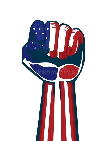 Paint American National Flag On A Fist And Arm Stock Vector Illustration Of American Paint