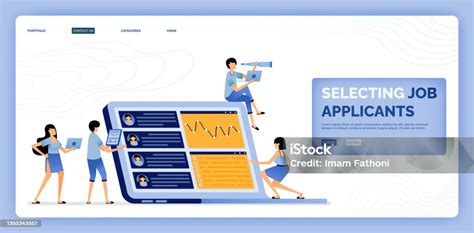 공석의 기준과 자격에 따라 구직자를 선택하는 벡터 일러스트레이션 디자인은 방문 페이지 웹 웹 사이트 모바일 앱 포스터 전단지 Ui Ux에 사용할 수 있습니다 객실 있음에