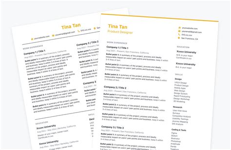 2 frameworks for your first ux resume by tina tan aug 2023 medium