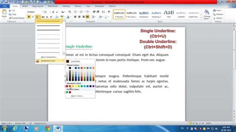 Shortcut For Single Or Double Underline In MS Word YouTube