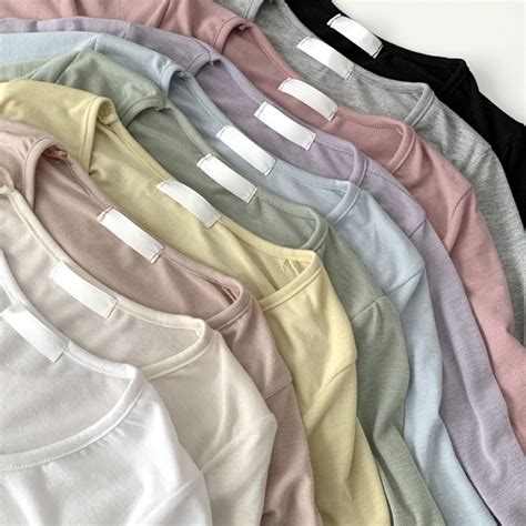 [이너코디 필수템] 밀키웨이 어도러블 U넥 베이직 무지 티셔츠 10color