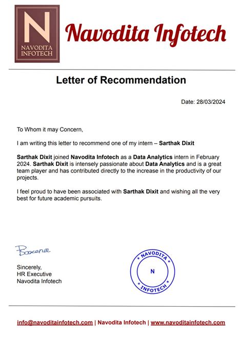 Dataanalytics Letterofrecommendation Navodita Sarthak Dixit