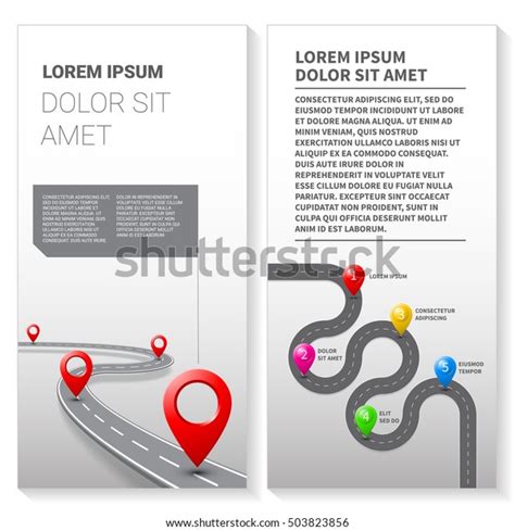 Leaflet Road Map Vector Street Pathway Stock Vector Royalty Free 503823856