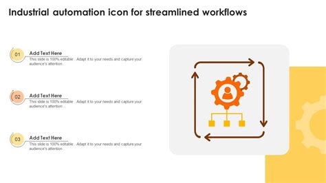 Industrial Automation Icon For Streamlined Workflows Ppt Example