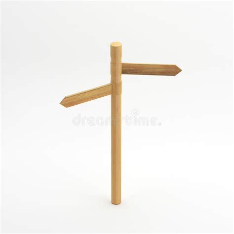 Blank Wooden Direction Signage On Isolated White Background 3d
