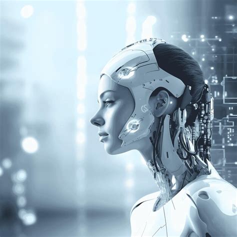 3D Rendering Artificial Intelligence AI Research Of Droid Robot And