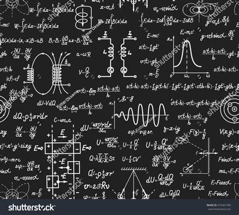 Physical Seamless Pattern Formulas Equations Figures Stock Illustration 479467789 Shutterstock
