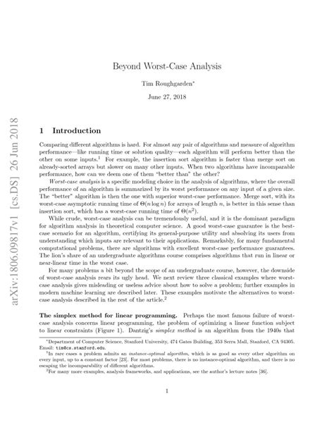 beyond worst case analysis deepai