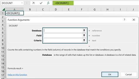 Dcount Excel Function Formula Example How To Use