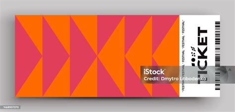 Ticket Vector Template Layout With Abstract Pattern Design Graphics