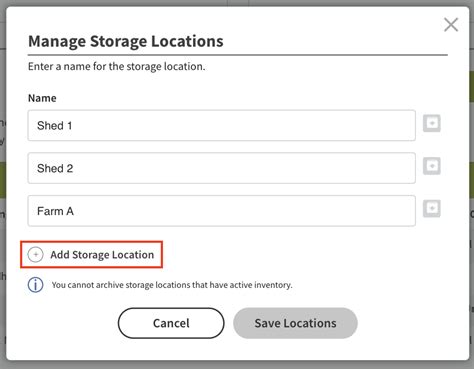 Create A Storage Location Highland Knowledge Hub
