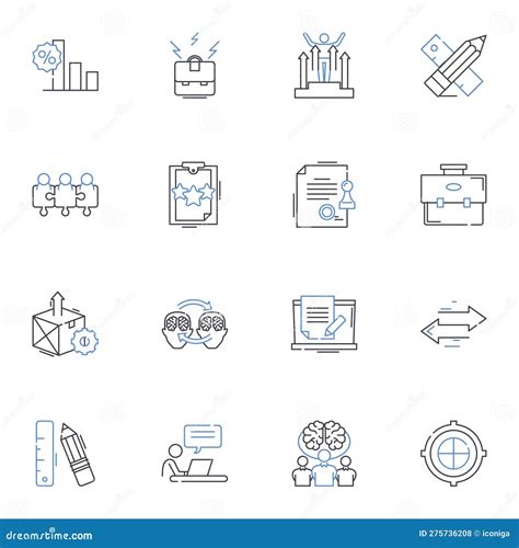 Market Research Line Icons Collection Survey Data Analysis Insights