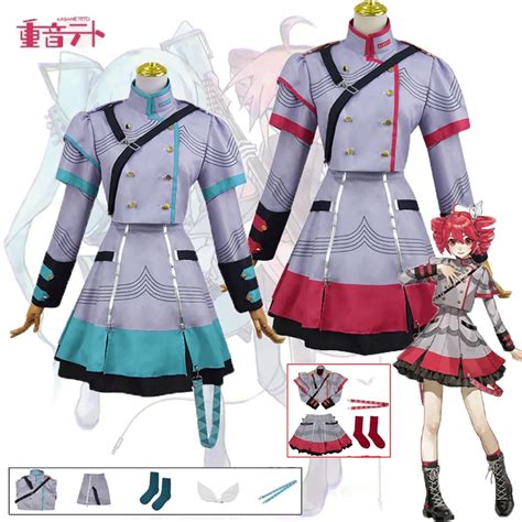 Vtuber Kasane Teto Cosplay Traje Utau Sintetizador V Vestidos Uniforme