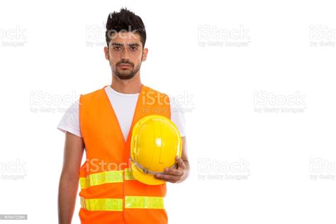 하드 모자를 들고 페르시아어 젊은이 건설 노동자의 스튜디오 샷 20 29세에 대한 스톡 사진 및 기타 이미지 20 29세 25 29세 건설 산업 Istock