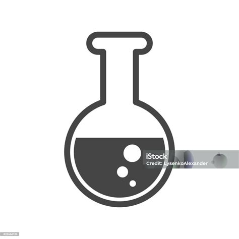 화학의 테스트 튜브 픽토그램 아이콘입니다 흰색 배경에 고립 된 화학 실험실 장비입니다 과학 실험에 대 한 플라스 크 실험 트렌디한 현대 벡터 기호입니다 단순한 평면 그림