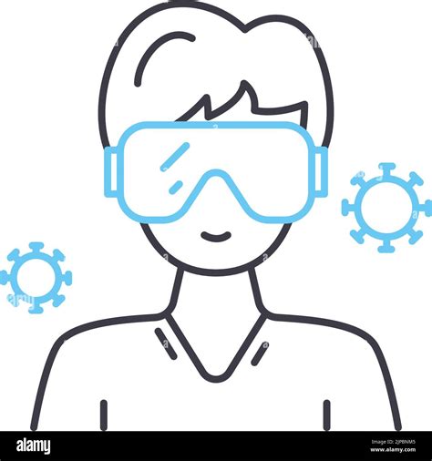 Self Isolation Line Icon Outline Symbol Vector Illustration Concept