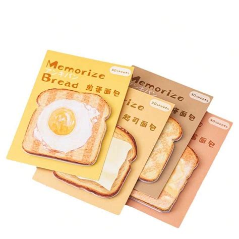 Set Of 4 Memory Bread Series Creative High End Sticky Notes Reusable Memo Pads With Aesthetic