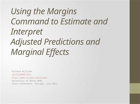 Pptx Using The Margins Command To Estimate And Interpret Adjusted