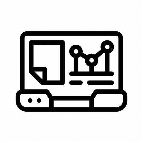 Diagram Analytics Line Graph Stats Report Laptop Icon Download On Iconfinder