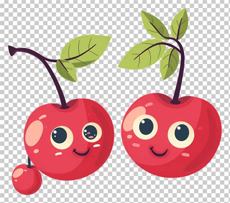Cute Cherries Smiling Cherry Pair Png Clipart Animated Characters Animated Fruits Cartoon