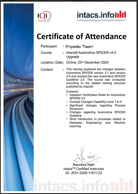 I Am Happy To Share That I Have Completed The Aspice 4 0 Upgrade Certification Training Thank