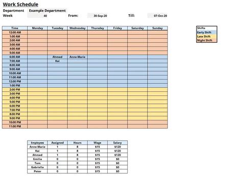 Work Schedule Free Excel Template IONOS CA