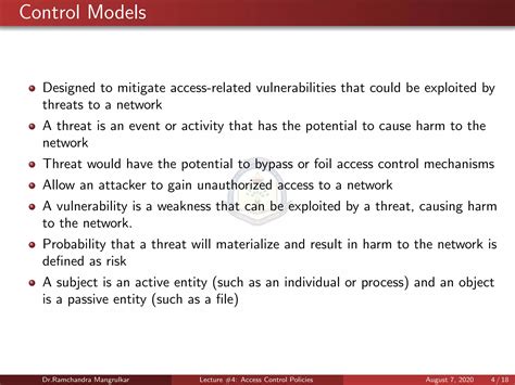 Lecture 4 Access Control Policies Pdf