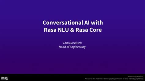 Conversational Ai With Rasa Pydata Workshop Ppt