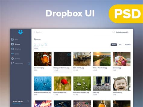 Dropbox Dashboard Redesign Ui Psd Download Psd