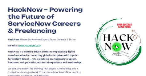 hacknow powering the future of servicenow careers and freelancing