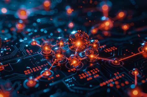 Premium Photo Complex Network Of Glowing Nodes And Connections On A