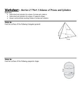 Guided Notes Lesson 2 7 Part 1 Volumes Of Prisms And Cylinders